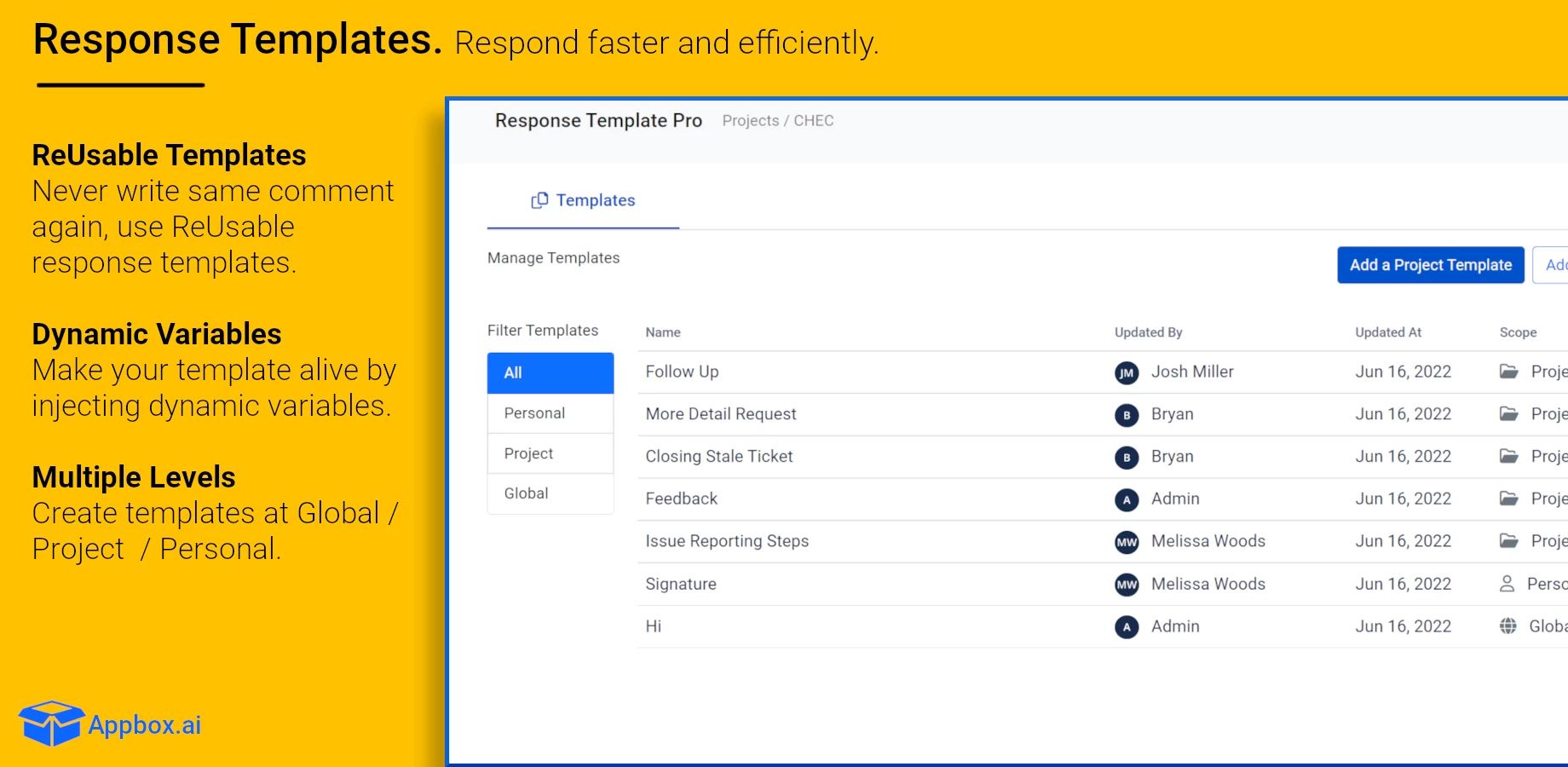 Response Template Home