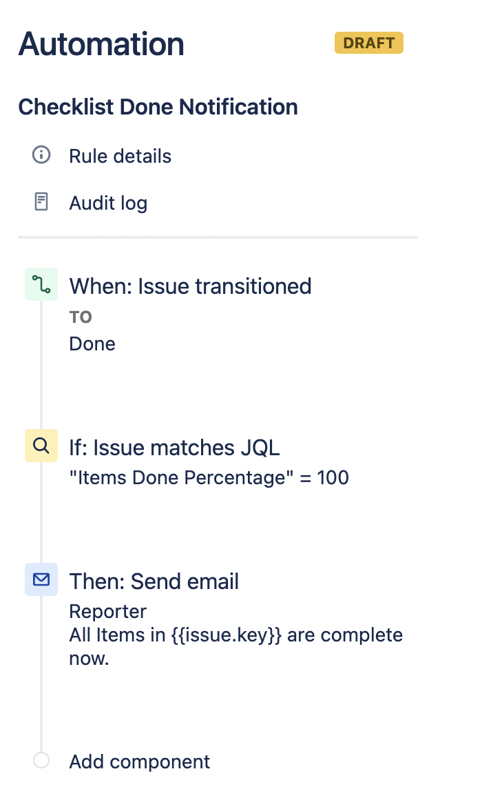 Once Ticket is Done – Email notification with checklist status